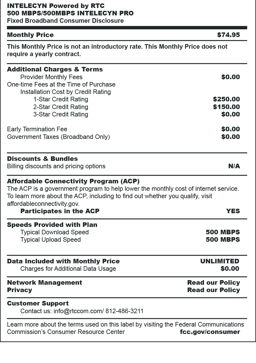 Fiber Internet Plans - RTC Communications